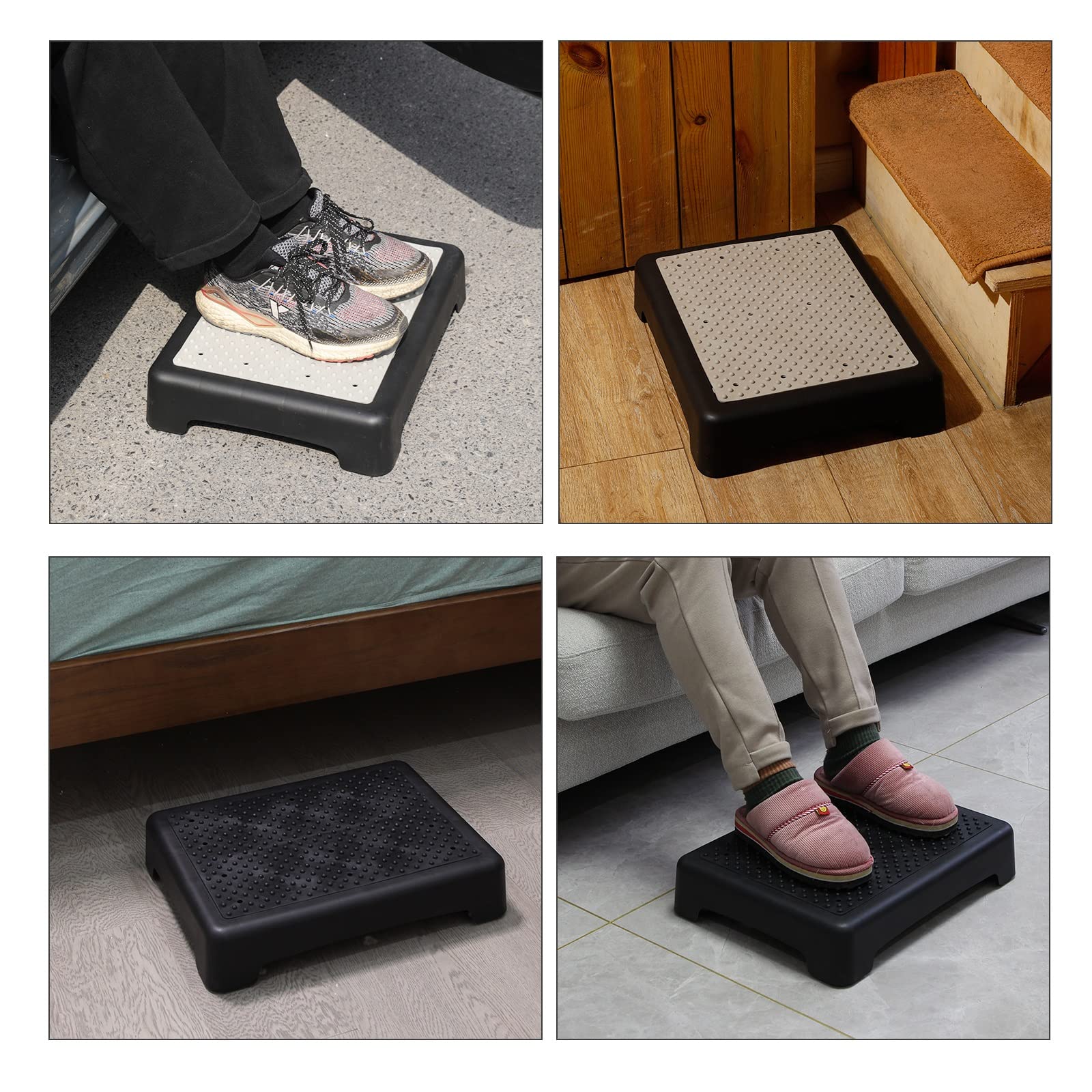 Fotree One Step Stool, Safety Step Platform for Senior & Adults, Non-Slip Mobility Step Platform for Stair, Car, Bed, Chair, Shower, Bathtub, Outdoor, 3.5 Inch High Rise Stairs 440 Lbs Capacity