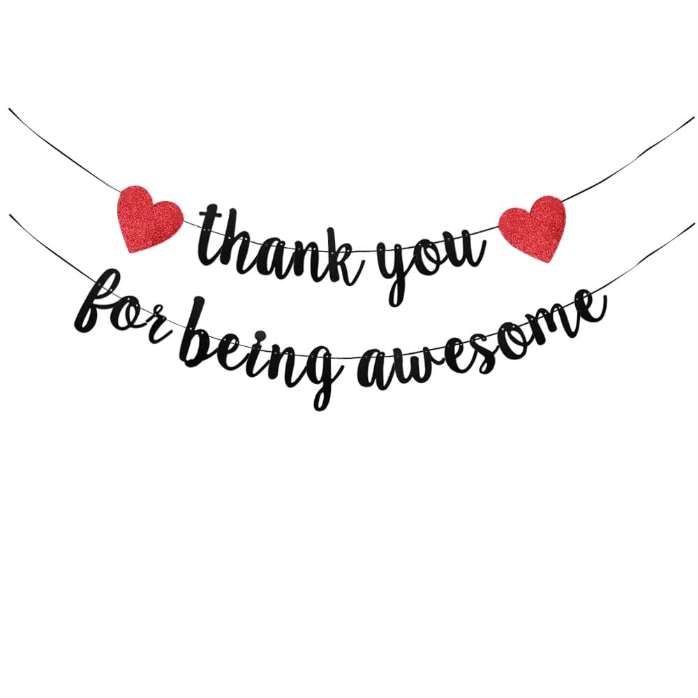 TENNYCHAOR Thank You for Being Awesome Banner, for We Will Miss You Banner,Birthday,Graduation,Retirement Farewell Going Away Party Decorations.(black)