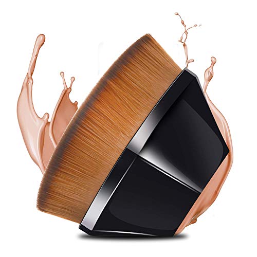 Foundation Makeup Brush Flat Top Kabuki Hexagon Face Blush Liquid Powder Foundation Brush for Blending Liquid, Cream or Flawless Powder Cosmetics (Pink)