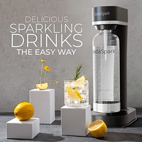 Modern Design Sparkling Water Maker – Soda Water Maker with 1l BPA-Free Reusable Bottle–Carbonated Water Maker for Home – Soda Streaming Machine for Seltze (SS697B With C02)