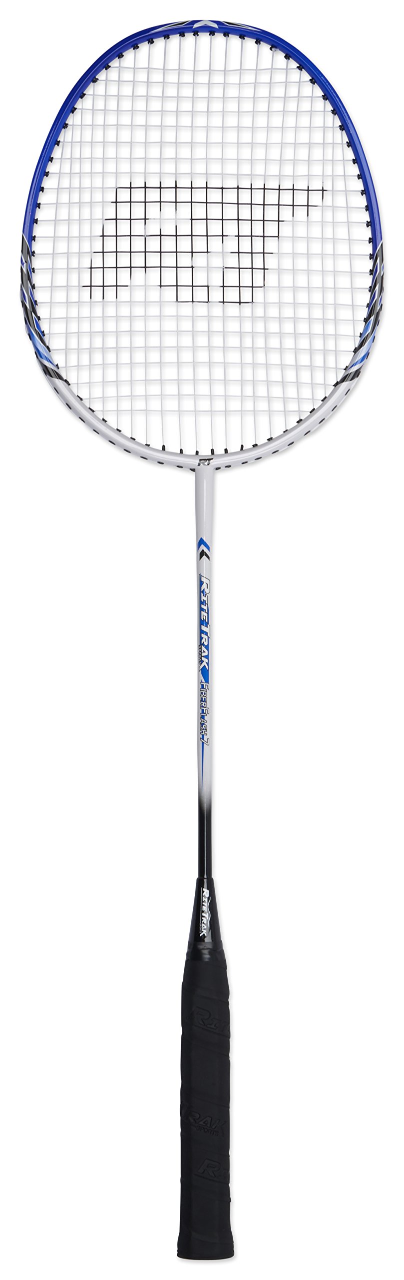 FiberFlash 7 Badminton Racket Set, Featuring 2 Carbon Fiber Shaft Racquets, 3 Shuttlecocks Plus Fabric Carrying Bag All Included (Red/Blue/White)