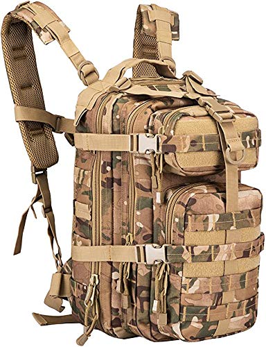 FieldTEQ 72HR Backpack - Small Military Style Tactical and Survival Rucksack - for Camping, Hunting, Hiking, Bug Out Bag - 9 x 11 x 17 in - 30 Liters Black