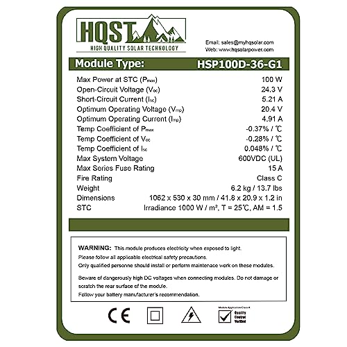 HQST 4PCS 9BB Cell 100W Solar Panel 12V 400 Watt Monocrystalline Solar Panels High-Efficiency Module for RVs Motorhomes Cabins Marine Boat Off-Grid