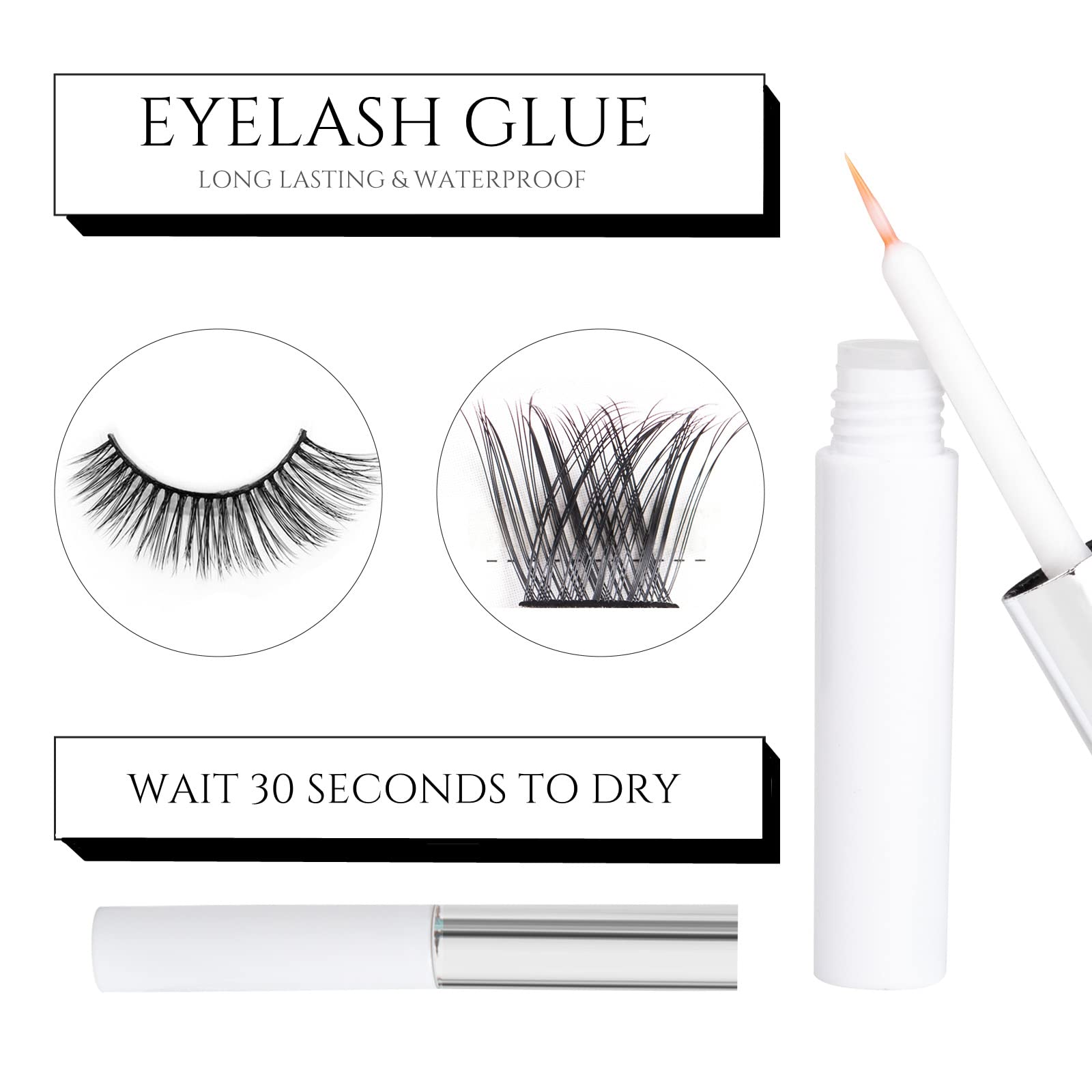 Magnetic SL Individual Lashes 45 Cluster 5 Styles DIY False Eyelashes Natural Look C CC D Curl Reusable Fluffy Soft With Clear Glue Strong Hold 10-14MM