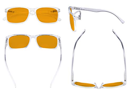 Eyekepper Blue Light Glasses - Design Computer Reading Glasses with Orange Tinted Filter Lens for Men Women Anti Screen Glare Blocking Digital UV Rays - Transparent +1.50
