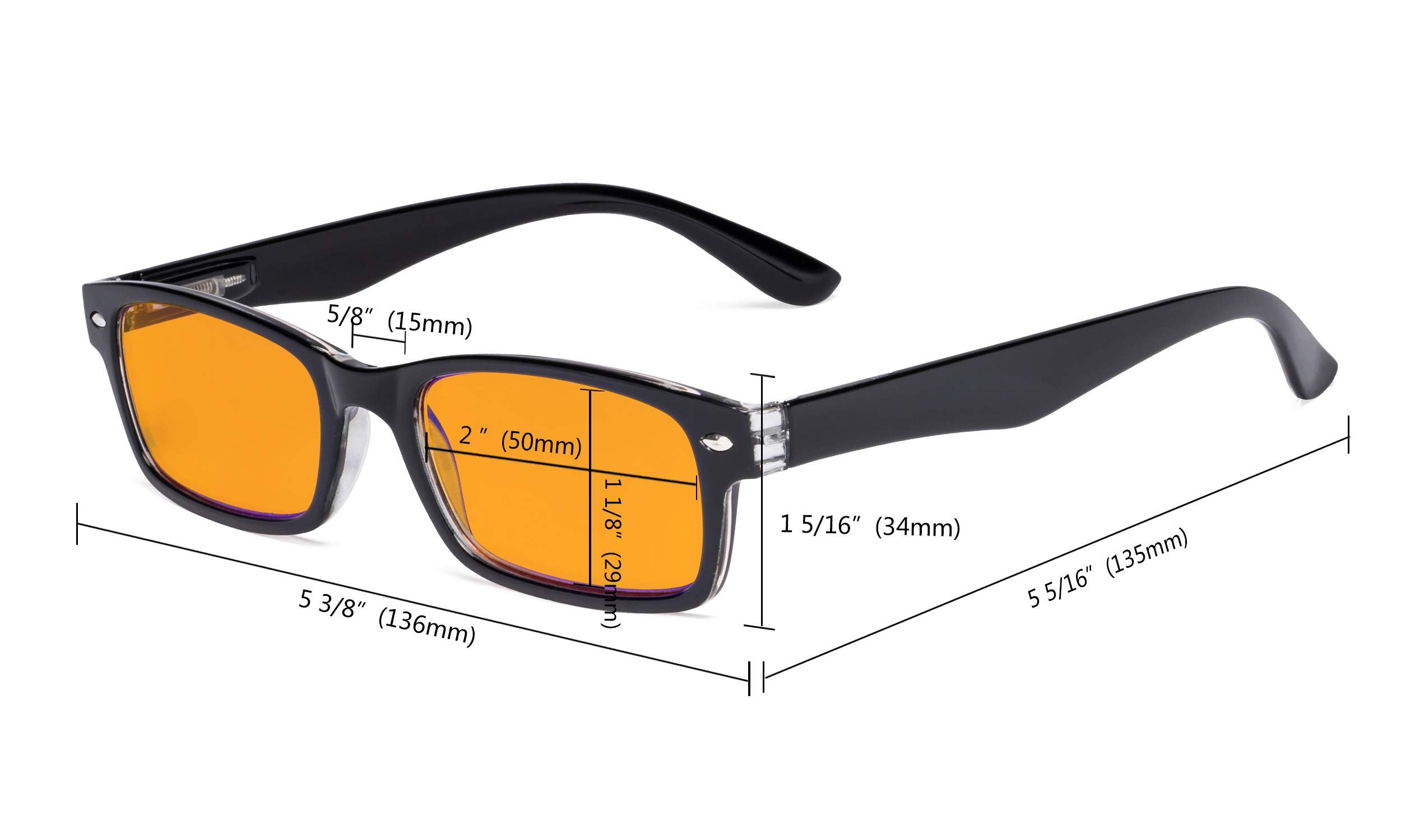 Eyekepper Blue Light Blocking Computer Glasses with Orange Tinted Anti UV Rays Filter Women Men - Nighttime Better Sleeping Digital Readers - Tortoise +1.00