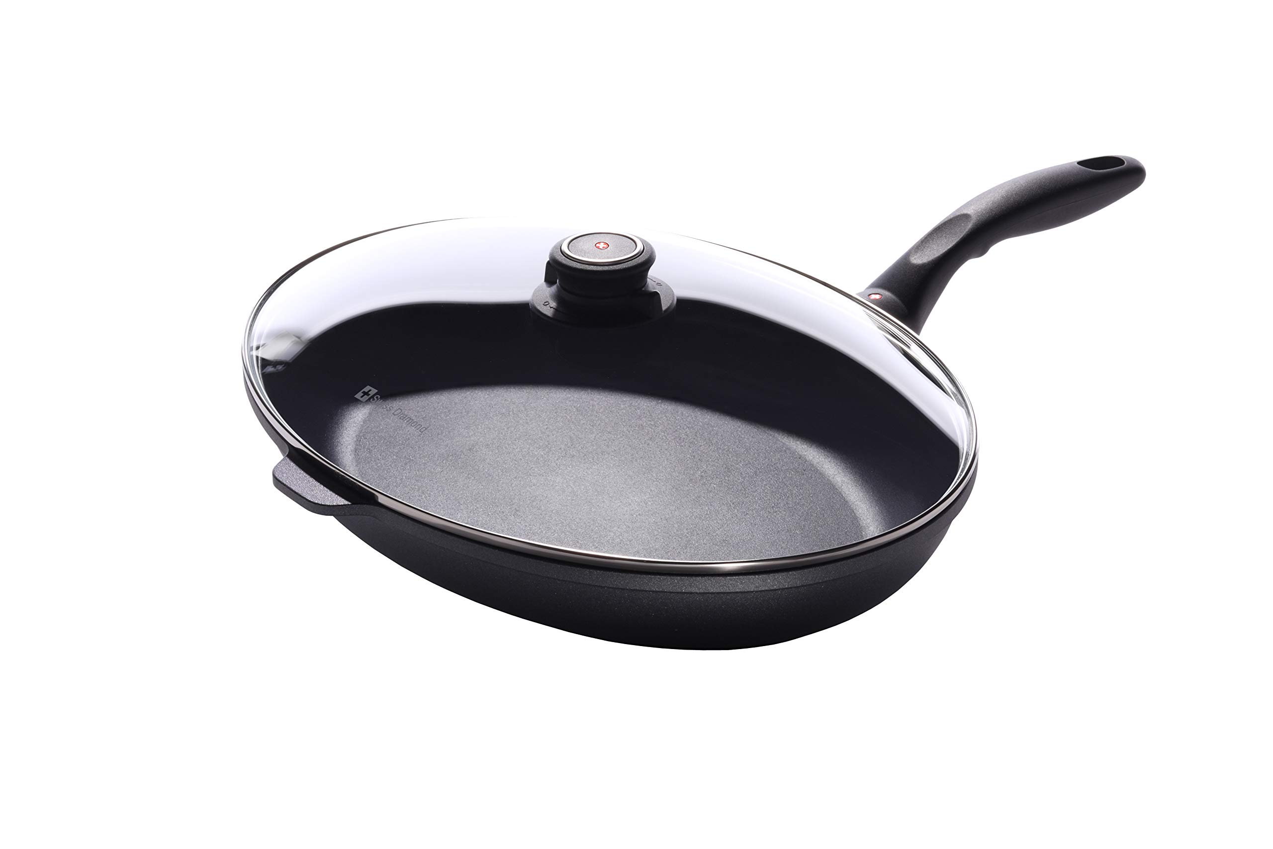 Swiss Diamond HD Classic Nonstick Oval Fish Pan with Lid- 10.25" x 15"