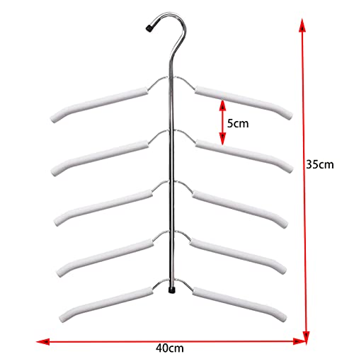 Multi-Layer Clothes Hangers Blouse Tree Hangers 3 Pack 5 in 1 Non Slip Space Saving Stainless Steel Shirt Hangers Closet Organizer(3,Grey)