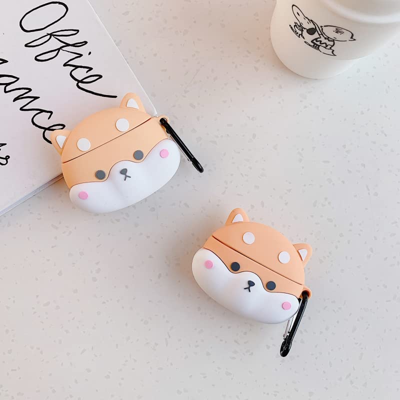 Shiba Inu Headphone Case 3D Headphone Case for AirPods Pro Cute Silicone Case Professional Soft Bottom Bluetooth Headphone Case Storage Box, Anti-Fall, Anti-Lost