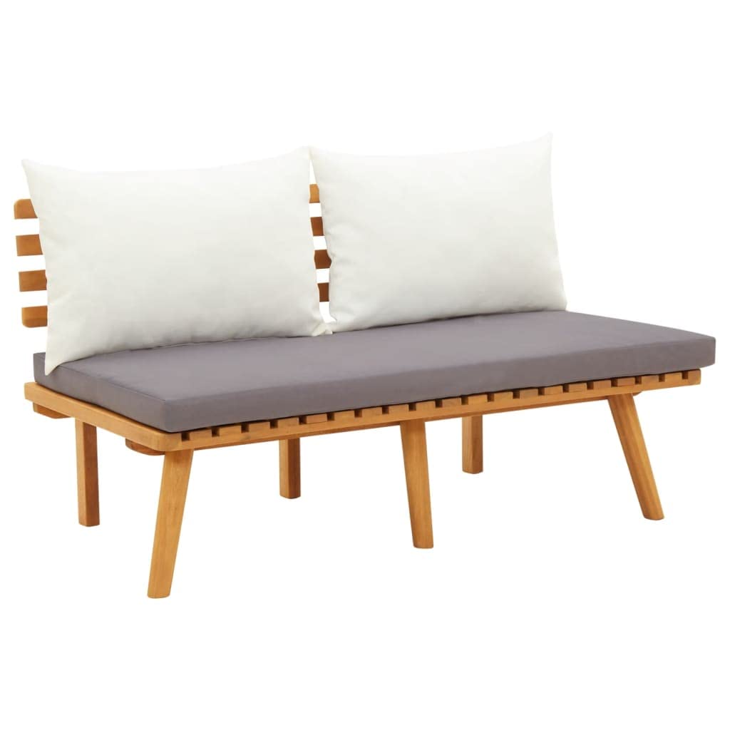 THOYTOUI Multifunctional Outdoor Chair,Garden Leisure Chair,Reading Chair,Patio Decorative Chair,Patio Bench with Cushions 45.3" Solid Acacia Wood