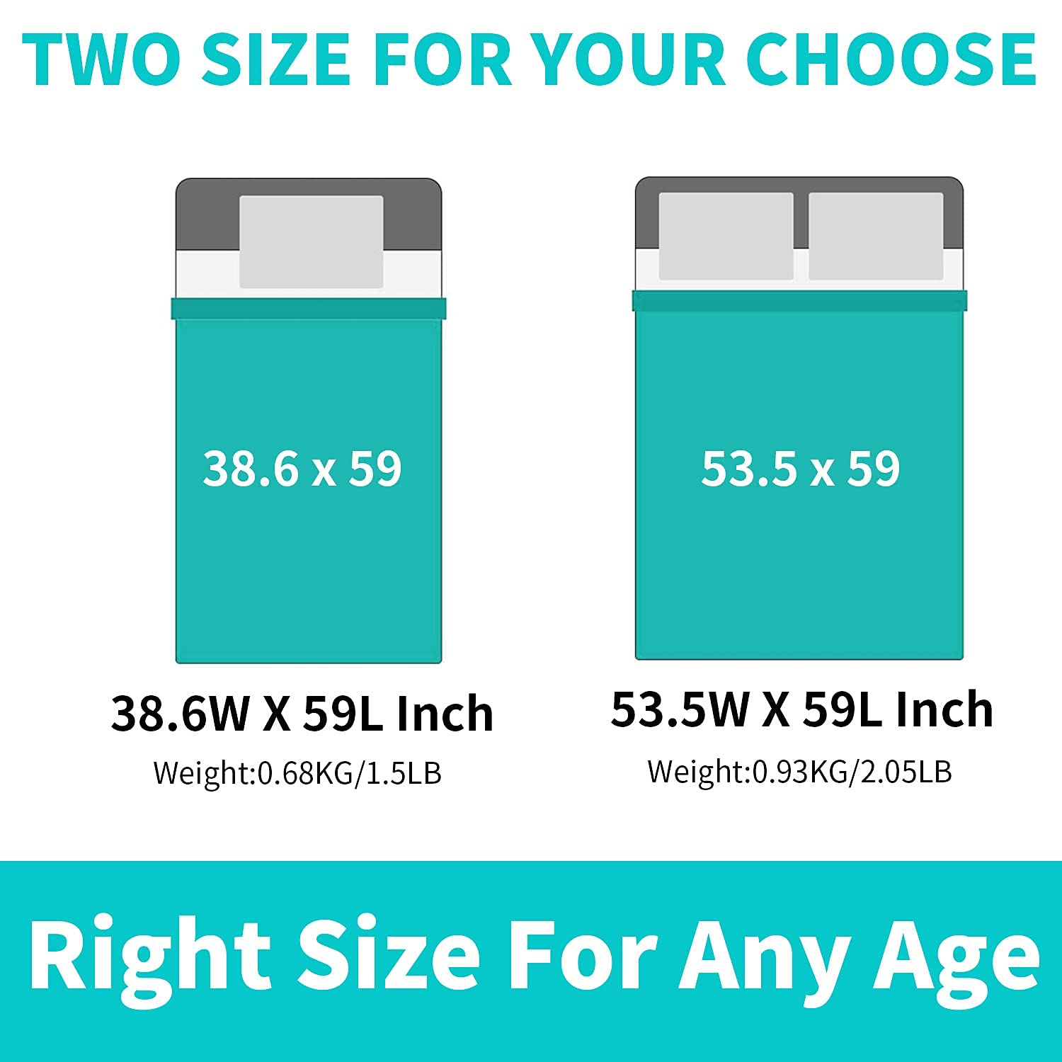 Galagee Sensory Compression Bed Sheet for Kids with Mesh Wash Bag - Comfortable,Stretchy,Breathable Compression Sheet Help with Autism,ADHD,SDP,Sensory Processing Disorder (Twin Size,Turquoise)