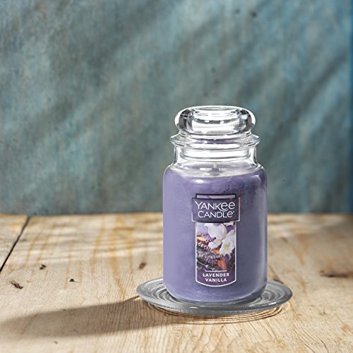 Yankee Candle Lavender Vanilla Scented, Classic 22oz Large Jar Single Wick Candle, Over 110 Hours of Burn Time