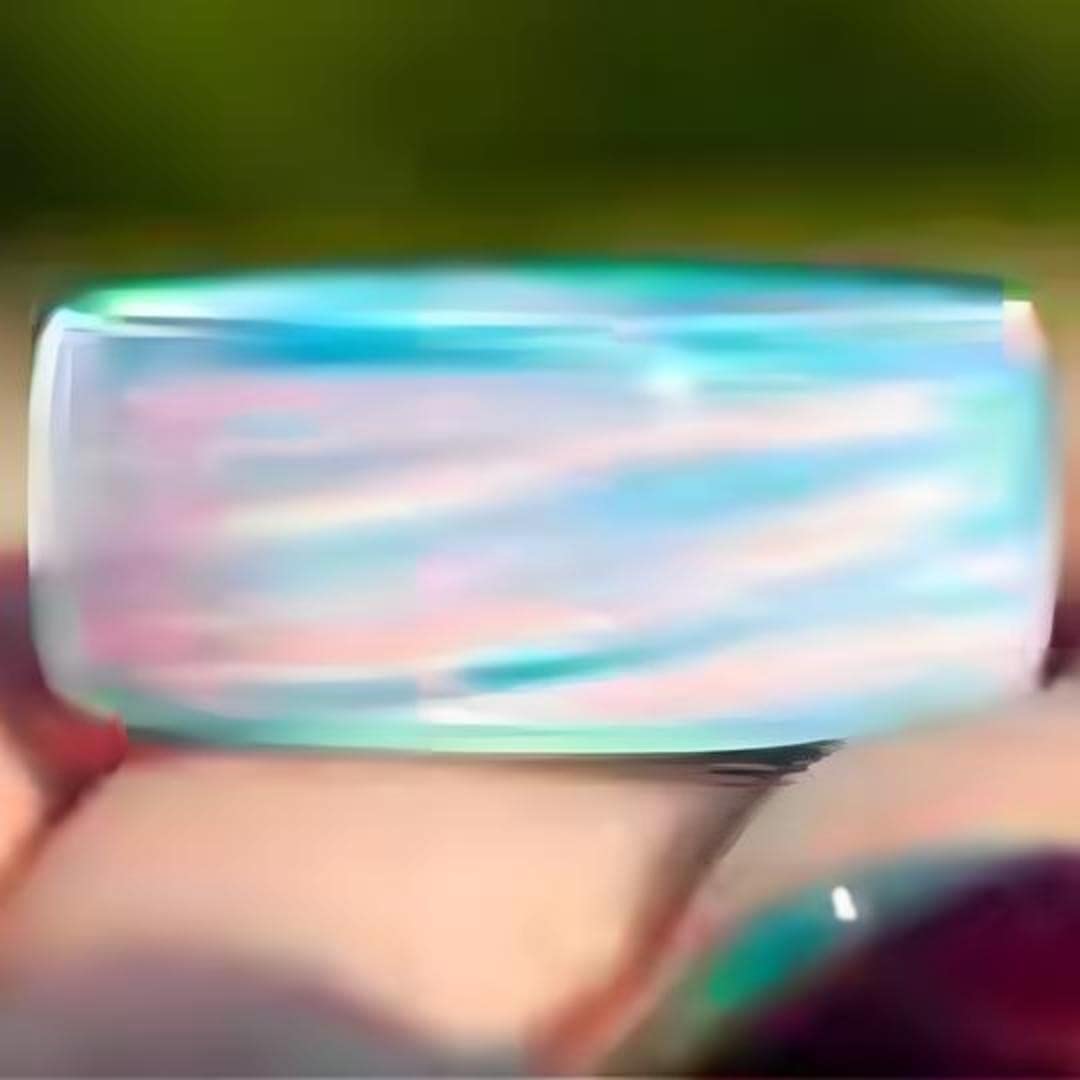 gumihvay Blue Acrylic Ring for Womens Girls Classic Silicone Colorful Thick Ring Cute Trendy Rings 08