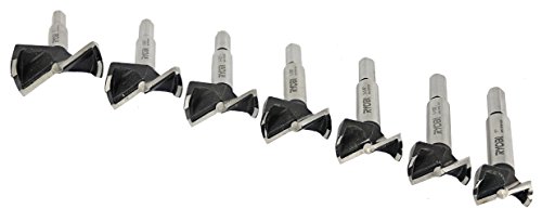 Ryobi A9FS7 7 Piece X Wing Woodworking Forstner Bit Set for Drill Press Use (Mountable Storage Case Included)