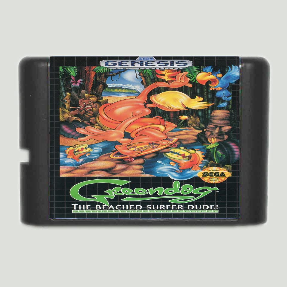 Green Dog 16 Bit MD Game Card For Sega Mega Drive For Genesis (Black)