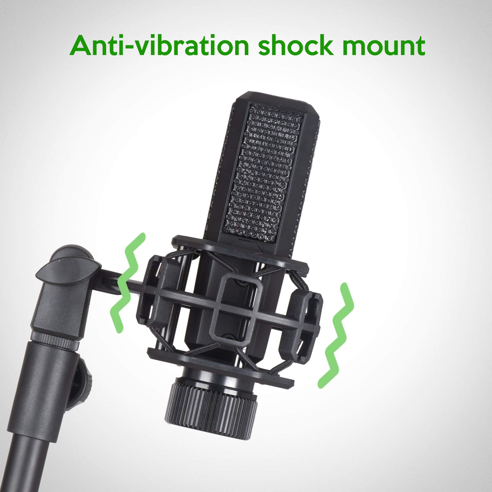 Dr.Raderm Condenser Recording Microphone with Stand, Professional Microphone for Studio Podcast Gaming YouTube Live Streaming 3.5mm Plug and Play Mic Compatible PC Computer Laptop Mac Windows