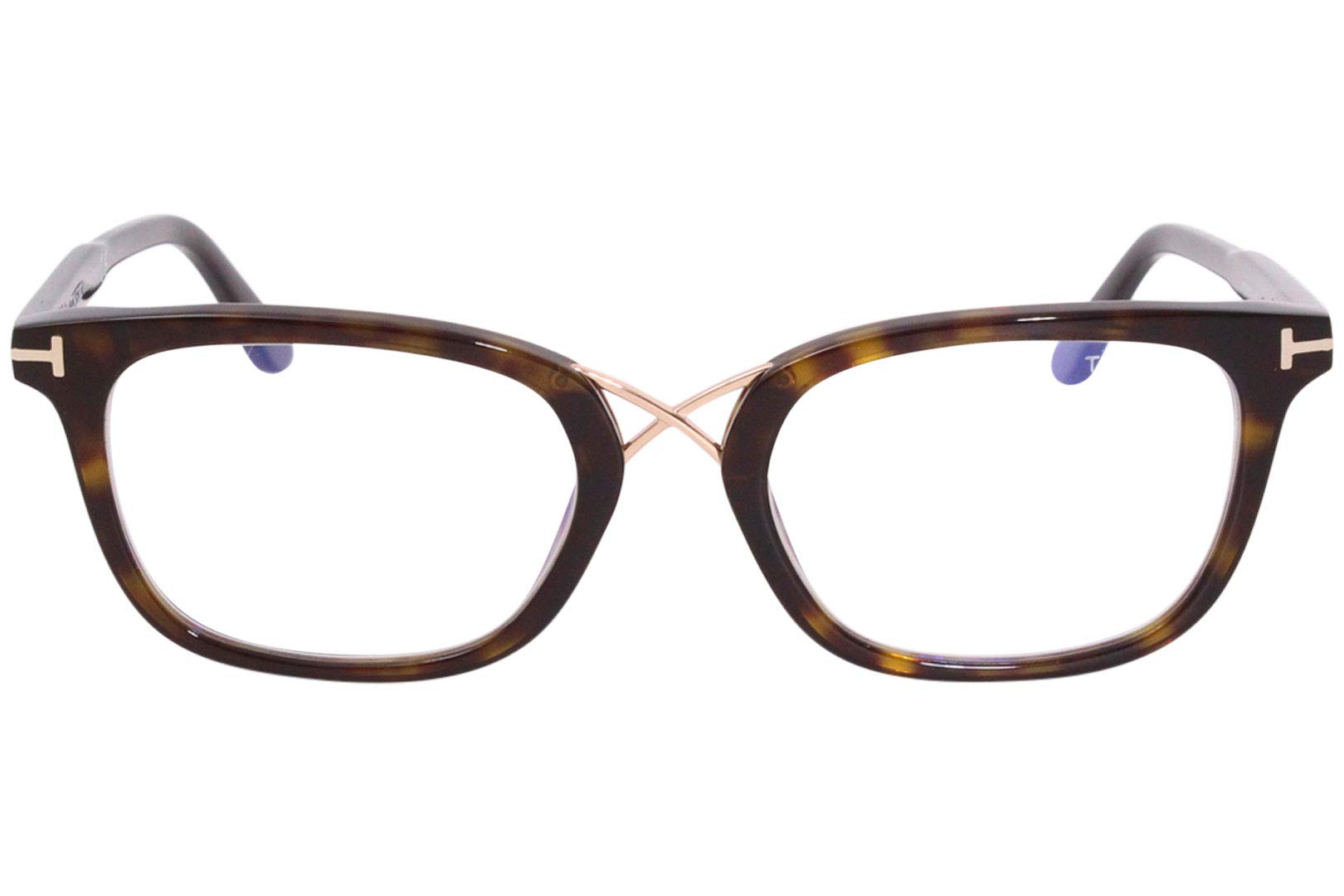 Eyeglasses Tom Ford FT 5637 -B 052 Shiny Classic Dark Havana, Rose Gold/Blue Bl