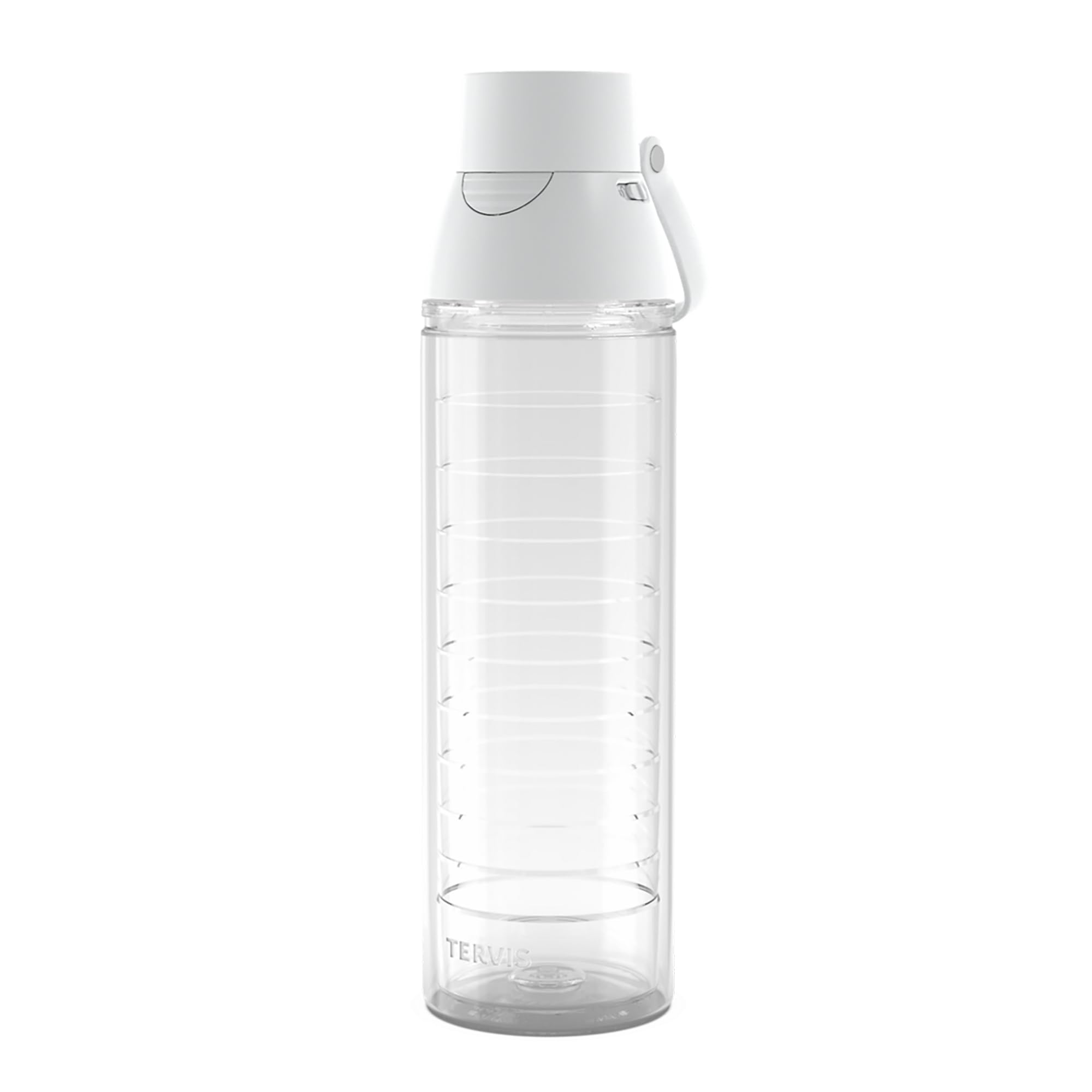 Tervis Clear & Colorful Insulated Tumbler, 24oz Venture Lite Water Bottle, White Lid
