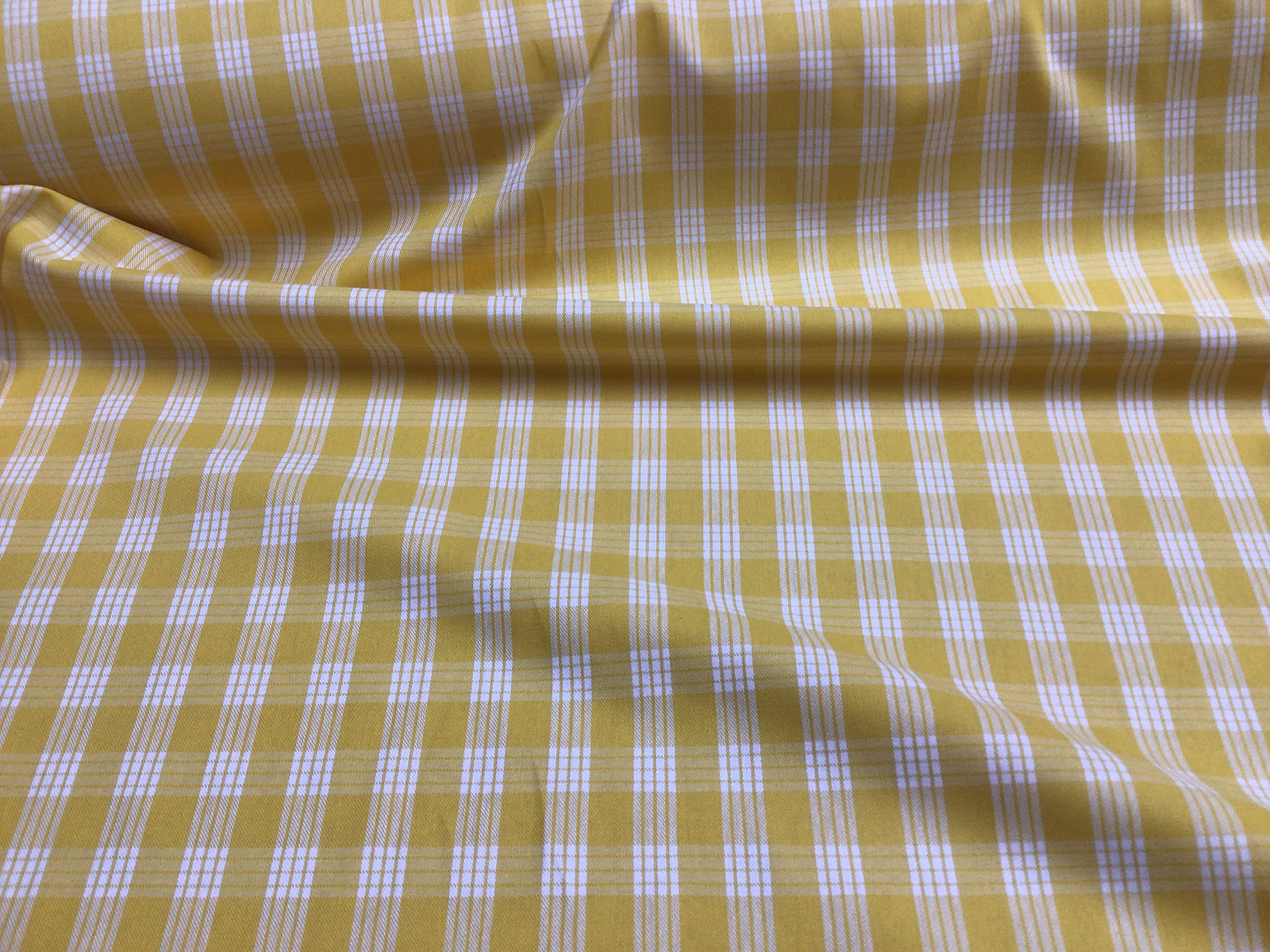 Yellow Palaka Hawaiian Print Fabric by The Yard