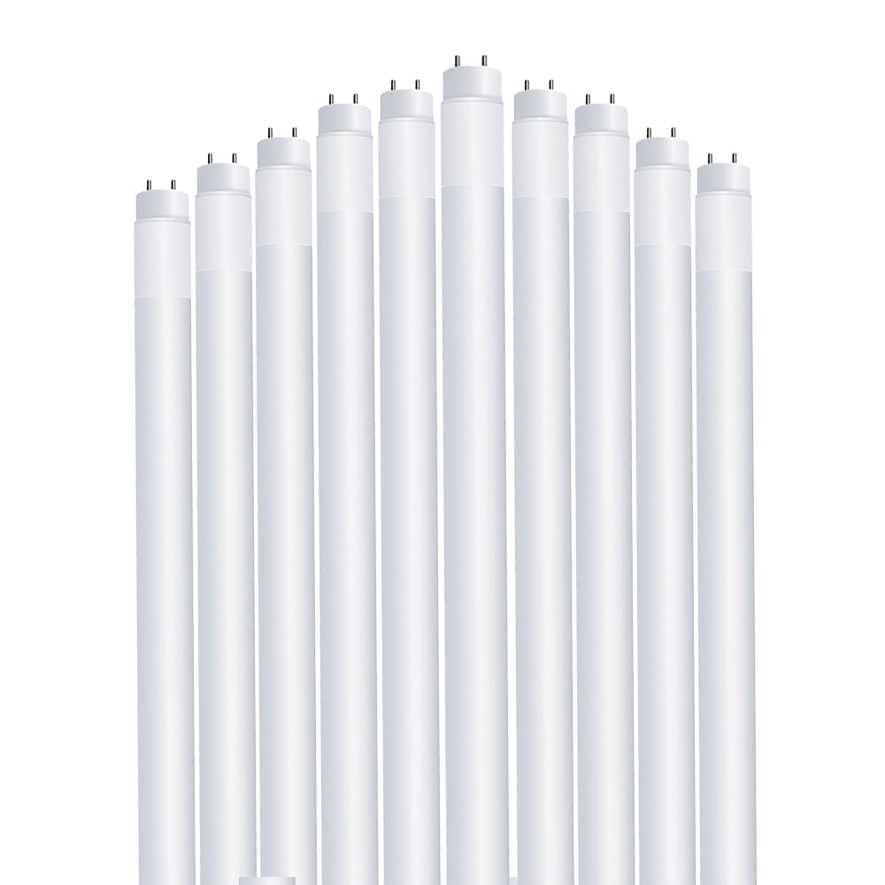 Feit Electric T1248/850/LEDG2/2/5 4 Ft. 40W Equivalent T12 Direct Replacement Daylight Linear LED Light Bulbs, 10-Pack