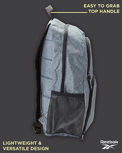 Reebok Backpack - Santa Fe Sports Gym Bag - Lightweight Carry On Weekend Overnight Luggage - Casual Daypack for Travel, Beach, Size onesize, Heather Grey