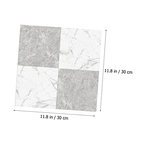Uonlytech 10 Sheets Adhesive Tiles Style Staircase Marbling Magnetic Bathroom White Peel Marble DIY Backsplash Grey and Stickers for Decor Stick Tile Decals Countertop Self Decorative PVC