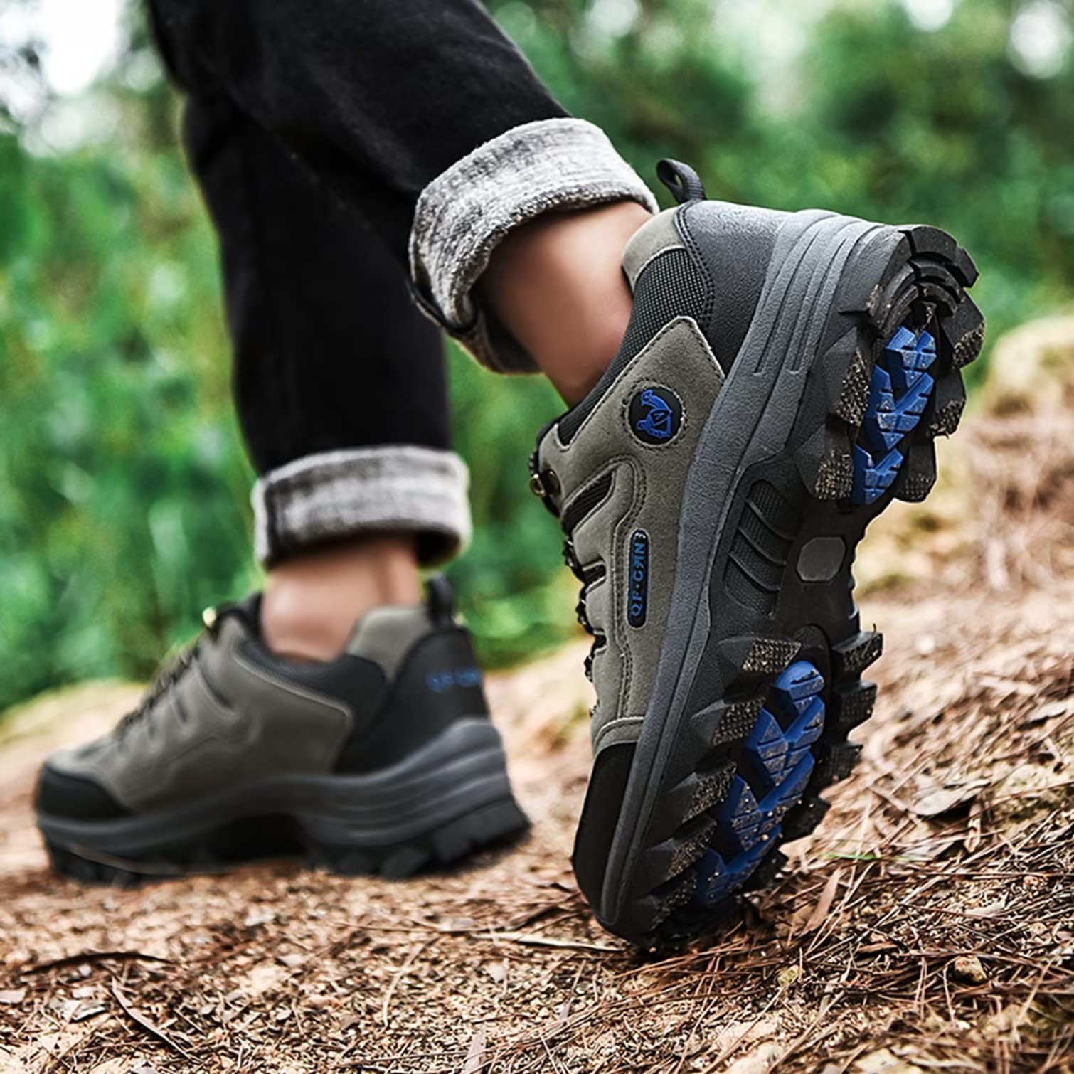 HARMOX Women's Men's Hiking Boot Non Slip Hiking Shoes Women Waterproof Lightweight Comfortable Black