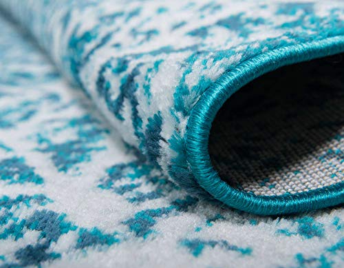 Unique Loom Sofia Collection Area Rug - Grace (8' x 10', Turquoise/ Ivory)