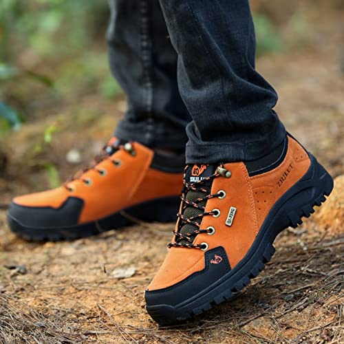 HARMOX Women's Men's Hiking Boot Slip Resistant Hiking Boots Men Waterproof Insulated Orange