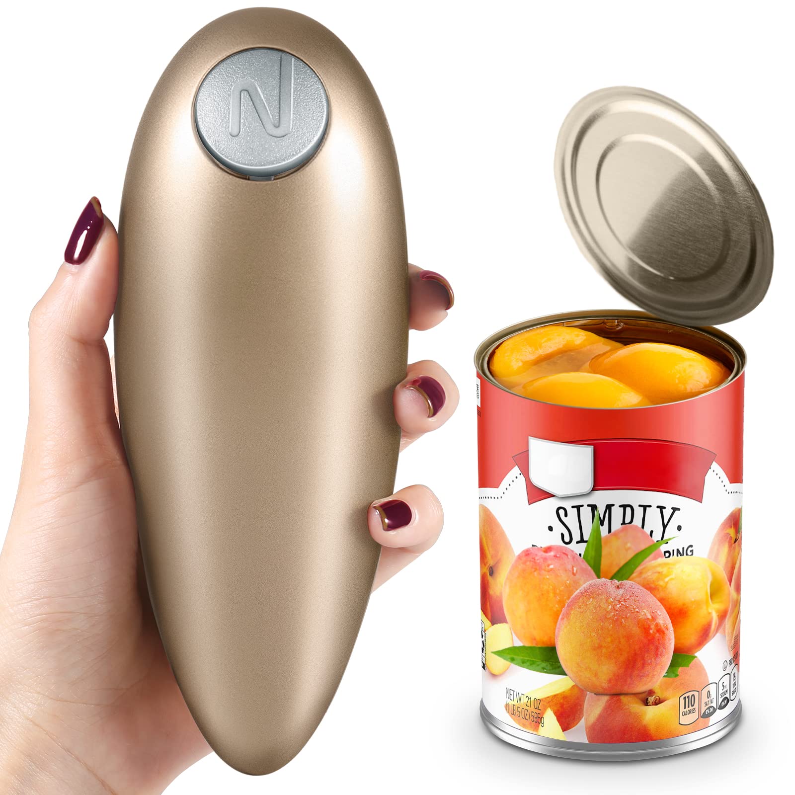 Electric Can Opener, Hand Free Can Opener Easy Open Any Can Sizes with Smooth Edge, Food-Safe Portable Battery Operated Electric Can Openers, Kitchen Gadget Gift for Kitchen, Seniors, Arthritis, Chef