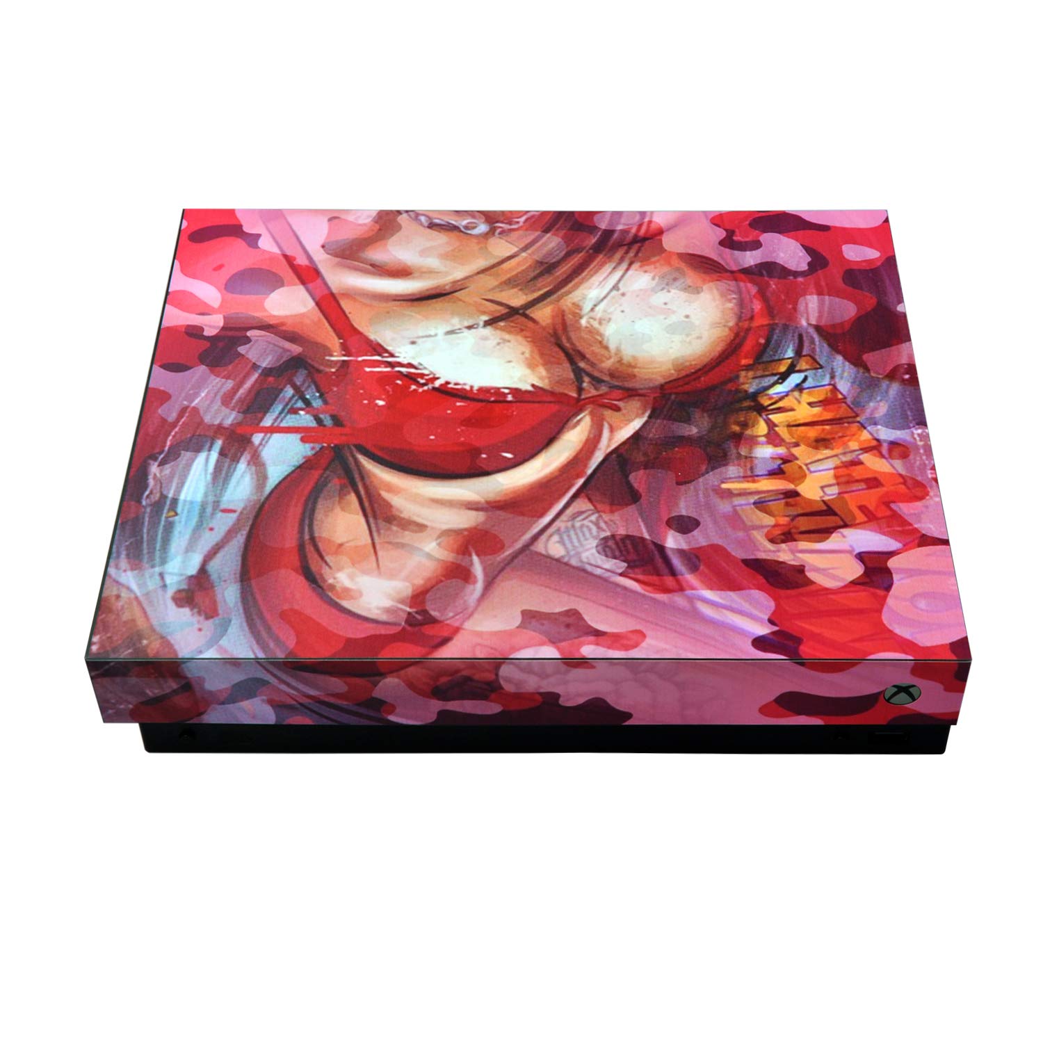 eXtremeRate Full Set Faceplates Cover, Home Guide Button Decal, Console Controller Skin Sticker for Xbox One X - Sexy Girl