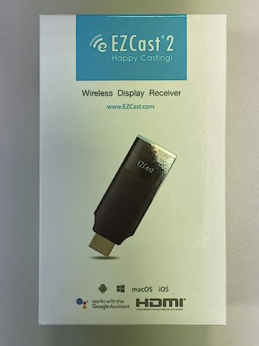 EZCast 2 Wireless Display Receiver, Streaming YouTube, Supports 2.4/5GHZ WiFi, Compatible with Android, iOS, Windows, MacOS, DLNA, Miracast, Airplay mirroring