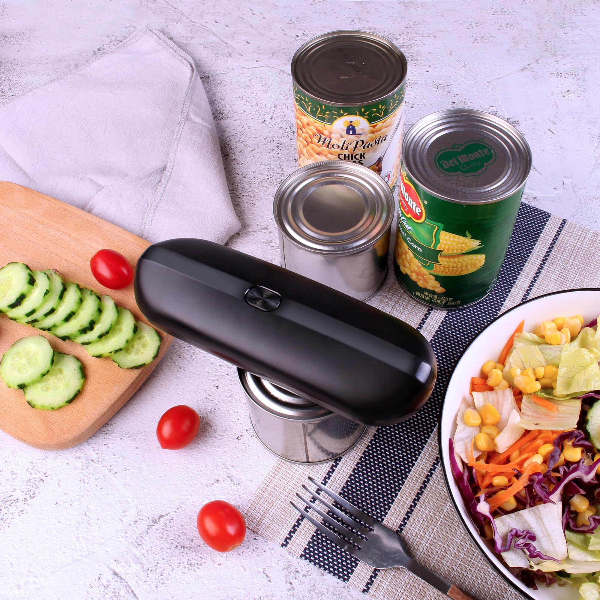 Electric Can Opener for Kitchen, Smooth Edge Automatic Rechargeable Can Openers, Easy Can Opener for Seniors with Arthritis Left Handed