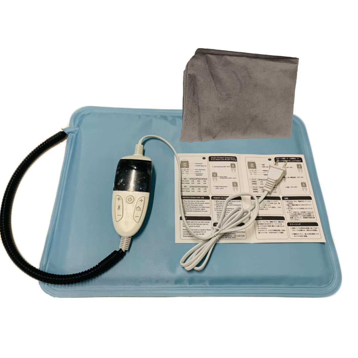 Pet Heating Pad, Temperature Adjustable Heated Bed, Digital Display Smart Heating Mat with Anti-bite Wire and Waterproof for Dogs, Cats,Rabbits,Chicken,etc (Small)