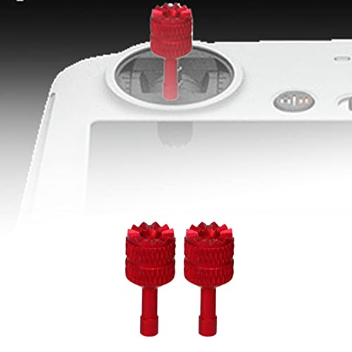 Jeanoko Remote Control Rocker Joystick, 2PCS Ergonomic Detachable Replacement RC Controller Sticks Aluminum Alloy for Outdoor(Red)