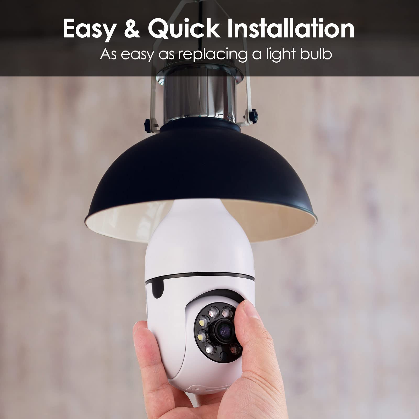 WiFi Security Camera HD 1080P Night Vision Motion Detection Mobile Tracking 2-Way Talk Pan Tilt for Home Kid Pet Nancy Security