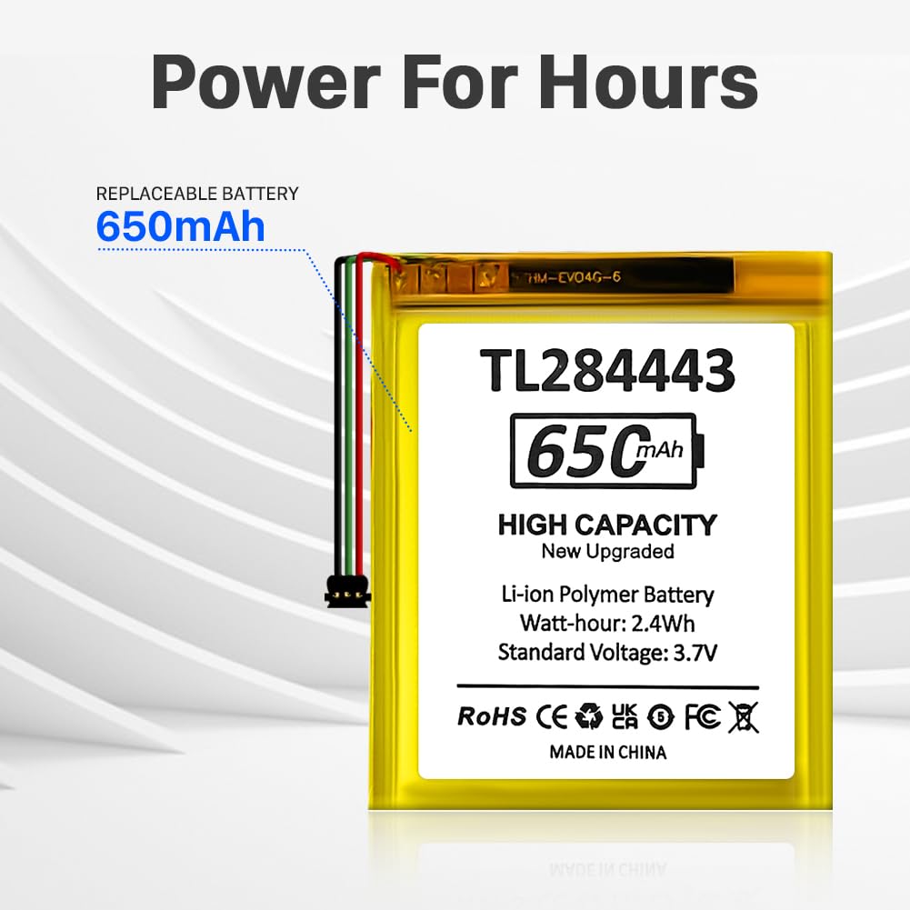 TL284443 Battery, 650mAh (2024 Upgraded) High Capacity Li-ion Polymer Replacement Battery for Nest Learning Thermostat 2nd 3rd, fit T3007ES,T3008US, T4000E Smart Home Battery with Repair Tool Kits