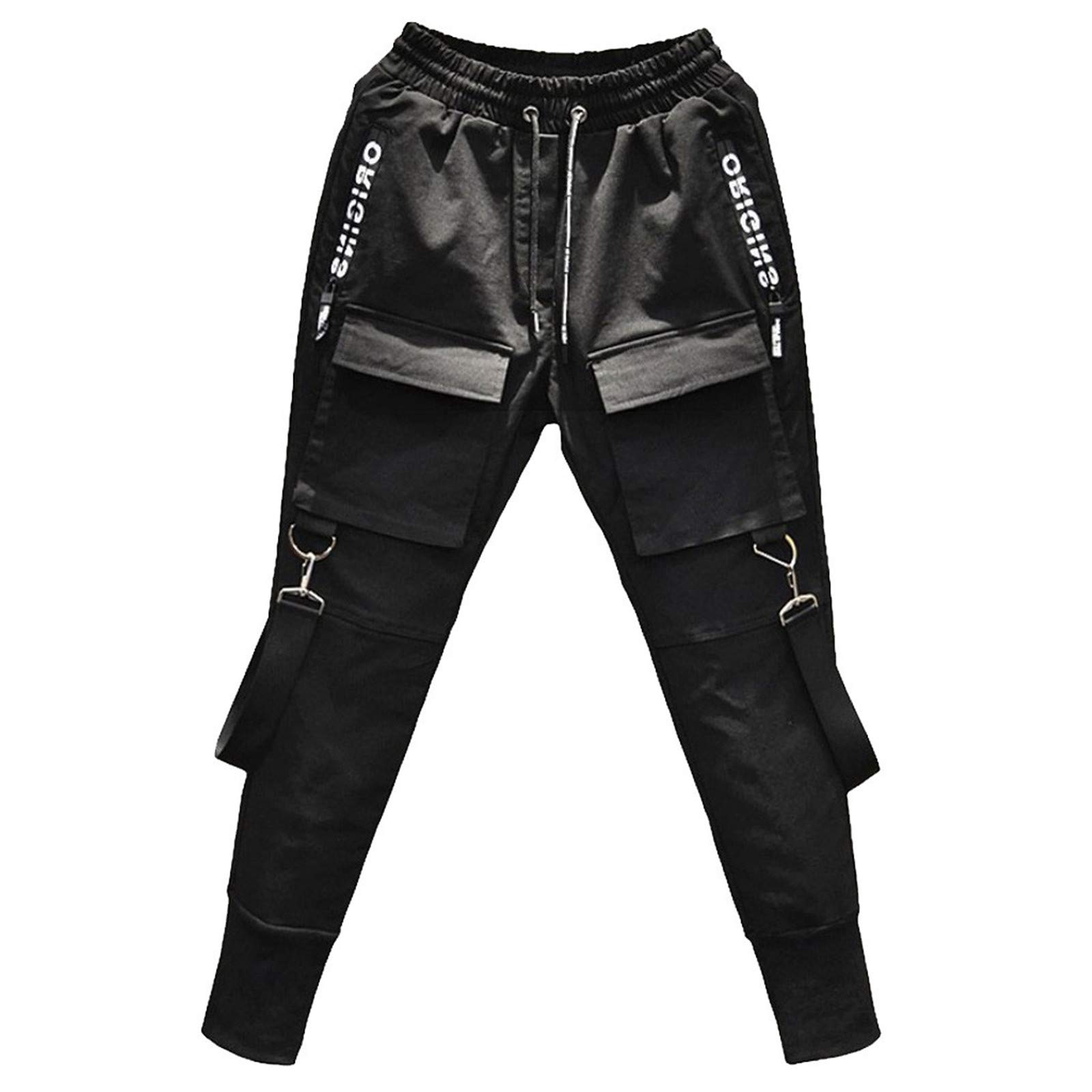 F_Gotal Men's Elastic Waist Drawstring Jogger Sport Harem Pants Jogger Pants Trouser