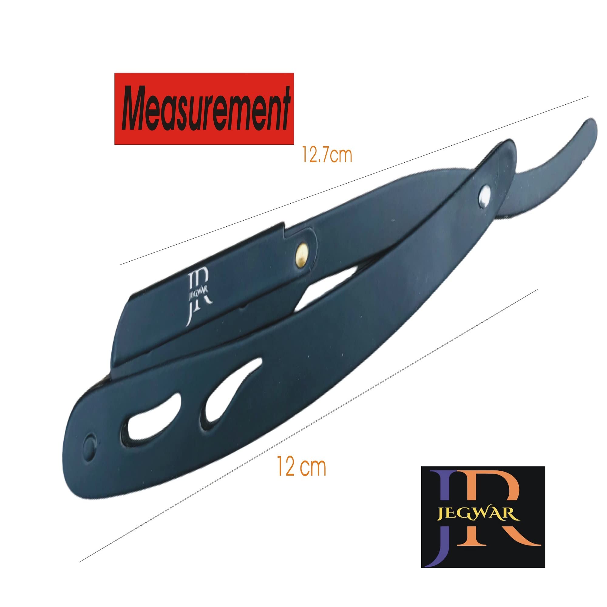 jegwar Premium Care Professional Barber Straight Edge Razor Safety with 100-Pack Derby Blades - 100 Percent Stainless Steel (Black)