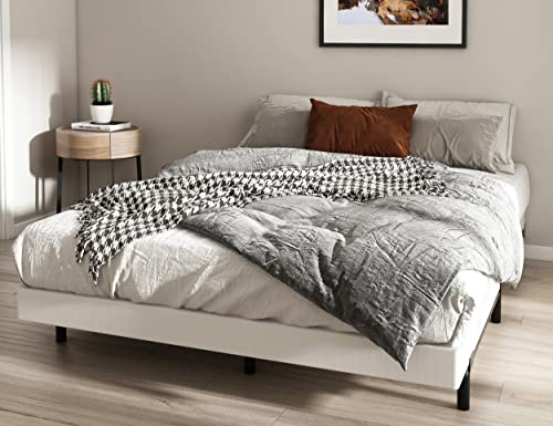 THEOCORATE Full Bed Frame, 7 Inch Metal Low Profile Bed, Box Spring Foundation, 9-Leg Support, Noise-Free, Easy Assembly, Black