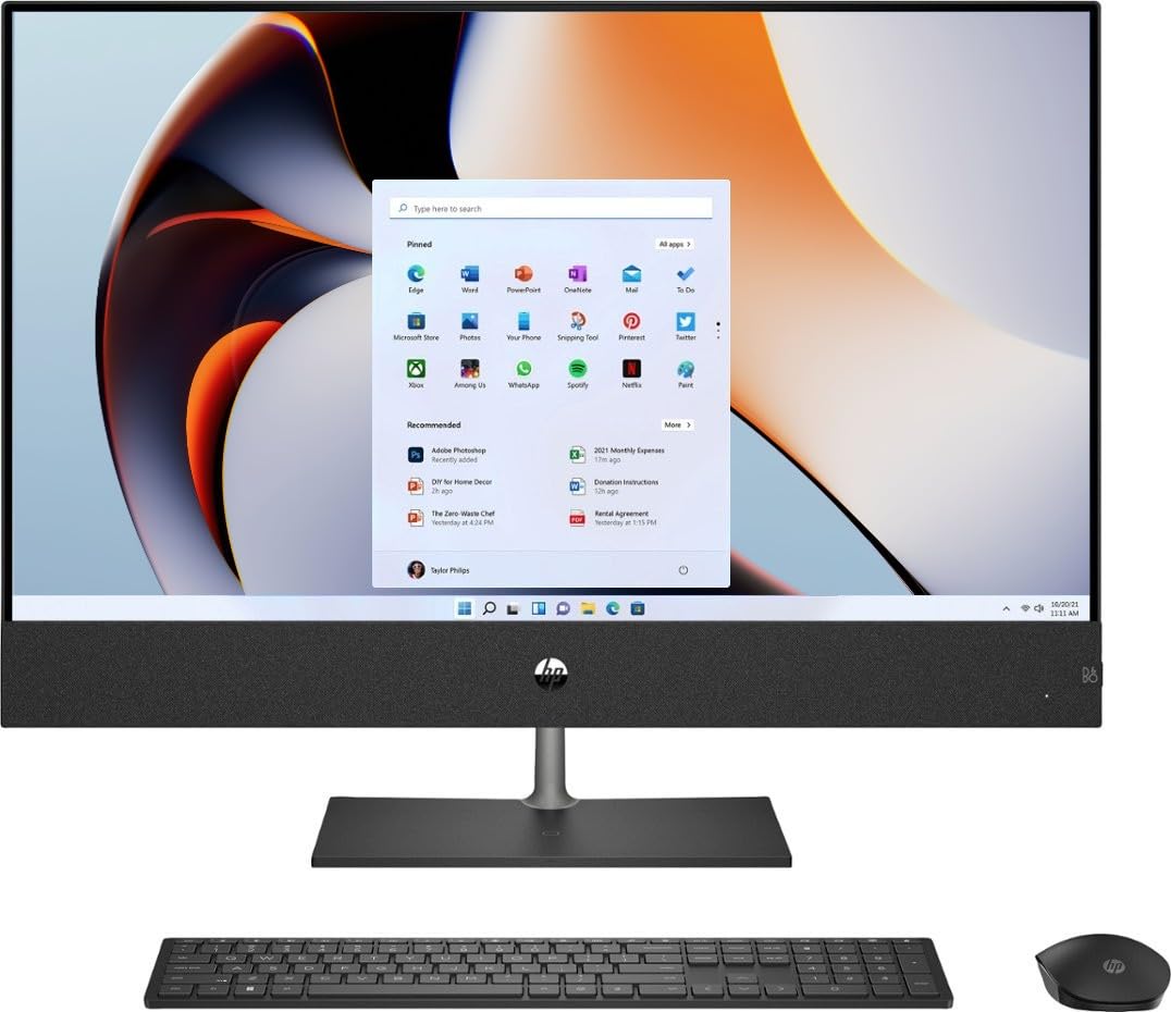 HP Pavilion 27 Touch Desktop 2TB SSD 64GB RAM (Intel 13th gen i7 Processor with 16 cores and Turbo to 4.90GHz, 64 GB RAM, 2 TB SSD, 27-inch FullHD Touchscreen, Win 11) PC Computer All-in-One