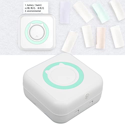 PSDLHMYQ Compact Pocket Thermal Printer Inkless Mini Bluetooth Printer for Photos Study Notes - Portable & Easy to Use Ecommerce (Green)