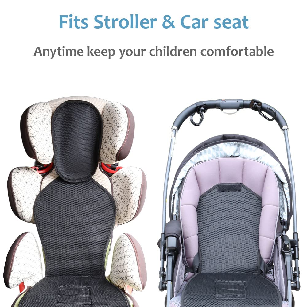 Japard Car Seat Cooling Pad Air Circulation for Baby Toddler Infant Kids Children, Stroller Liner Cool USB Powered, Waterproof/Comfortable/Adjustable Fan Speed – Black