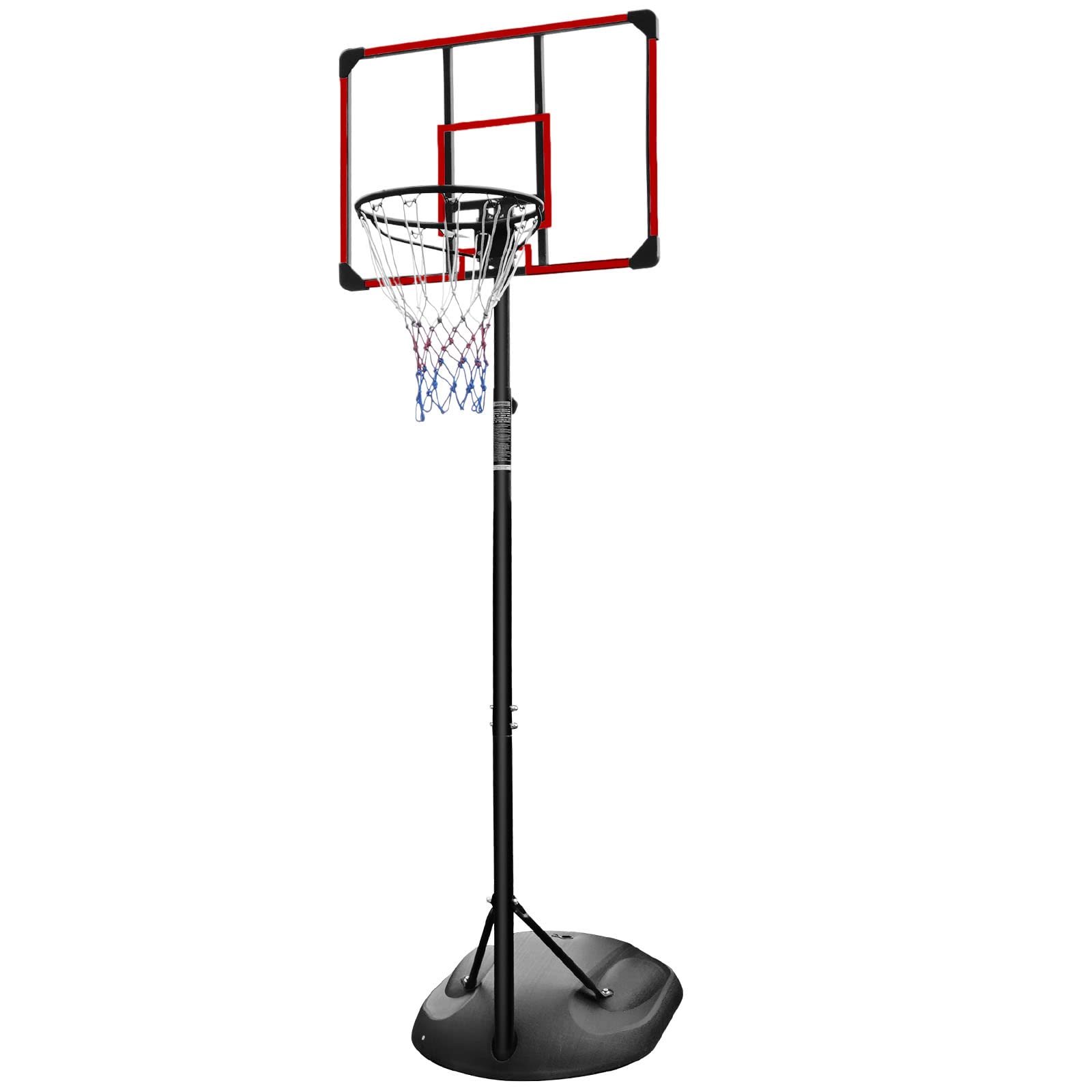 Icoud Portable Basketball Hoop 6.5-10ft Height-Ajustable Basketball Goals ,Free Standing System with Wheels Outdoor, Gray