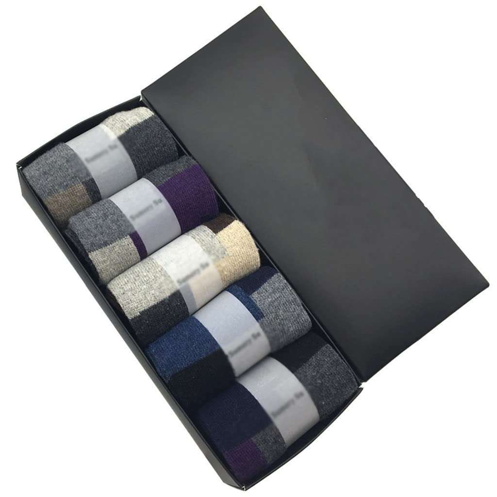 JIESEING 5 Pairs/Lot Socks Male Winter Warm Cashmere Breathable Casual Socks Mens Gift Socks