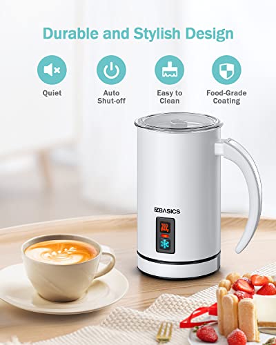 EZBASICS Electric Milk Steamer, 8.4oz/250ml Automatic Hot and Cold Foam Maker, Milk Warmer for Coffee, Latte, Cappuccinos with Two Whisks for Frothing and Heating Milk
