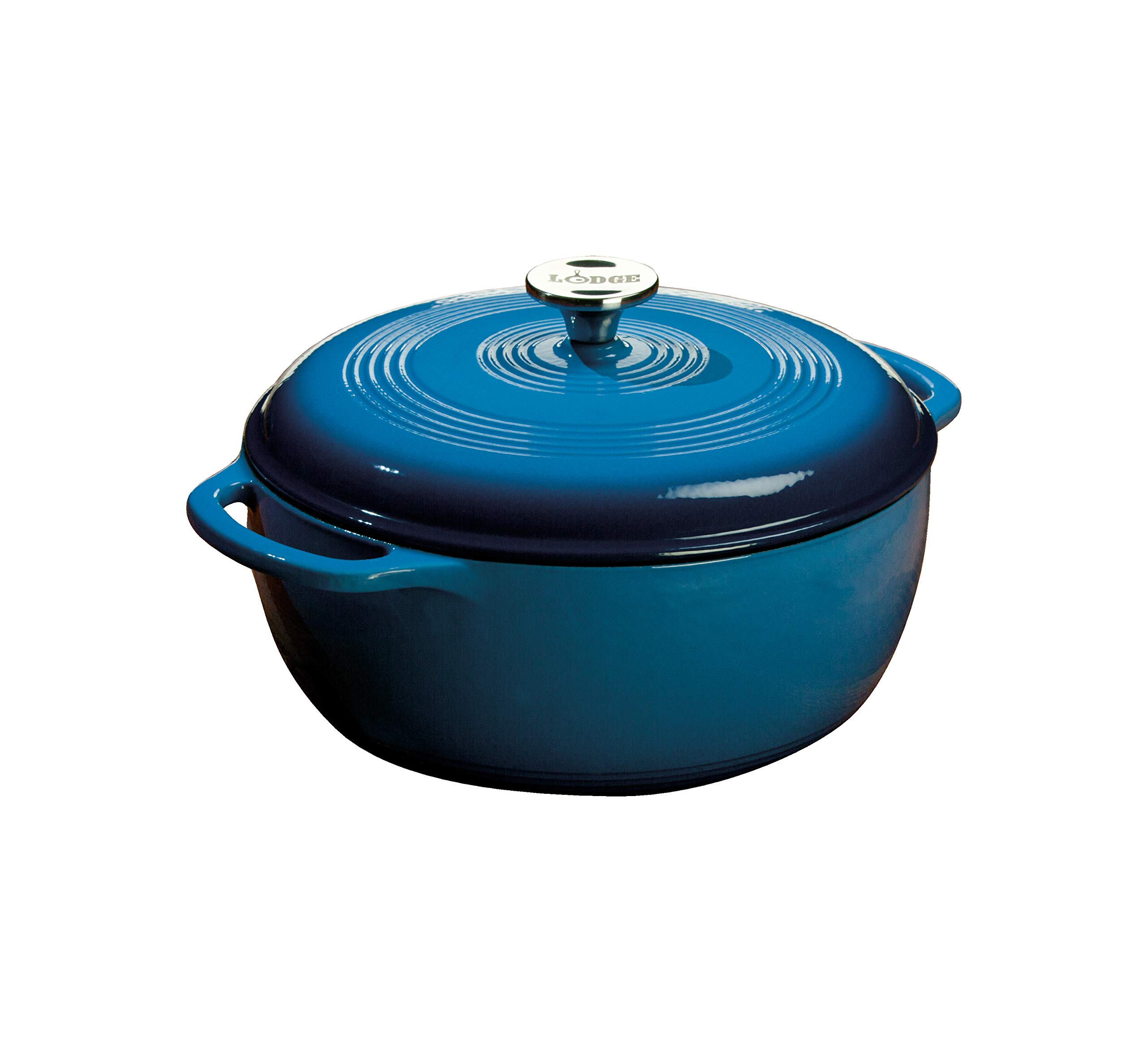 Lodge EC6D33 Enameled Cast Iron Dutch Oven, 6-Quart, Blue & L8SK3 10-1/4-Inch Pre-Seasoned Skillet