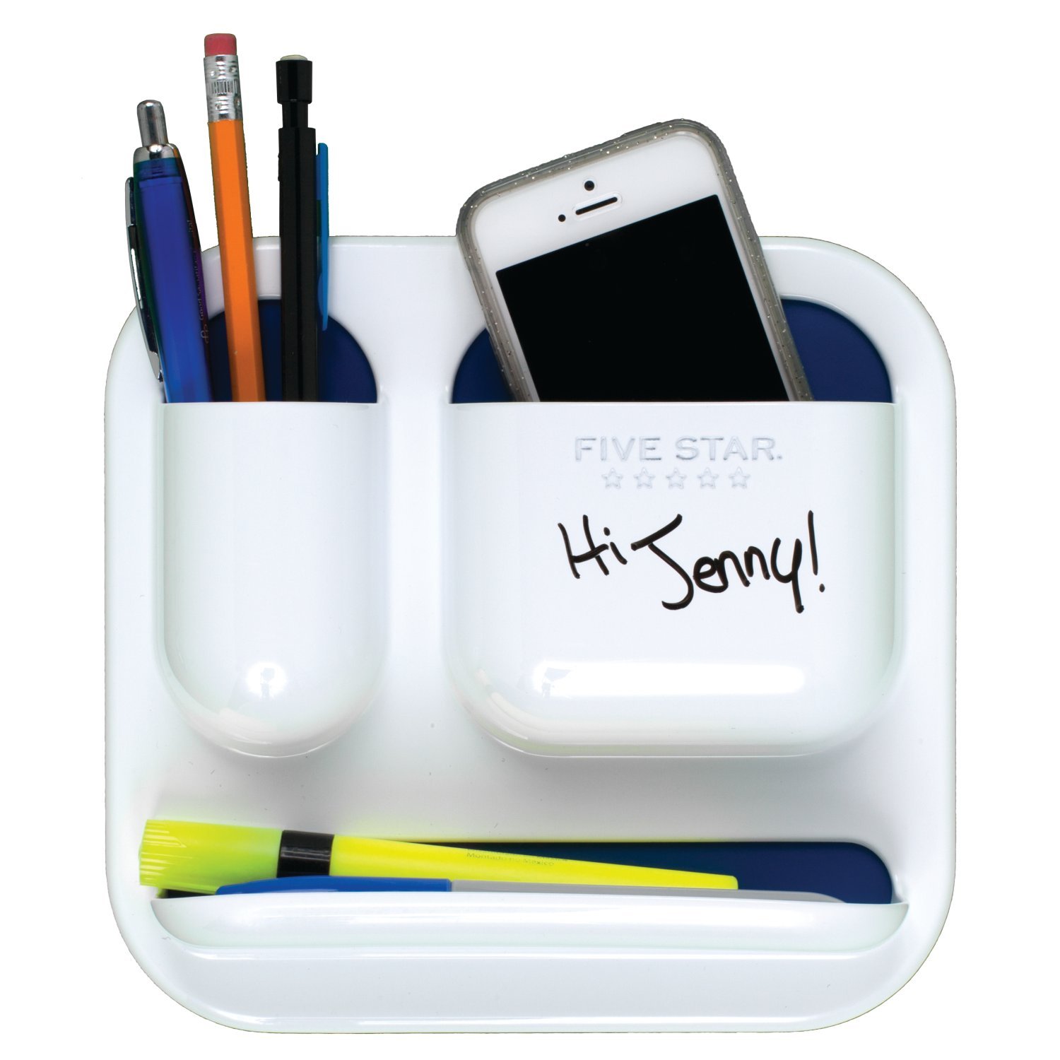 Five Star Locker Accessories, Magnetic Tri-Pocket Storage with Dry Erase Surface, Color Selected For You (81136)