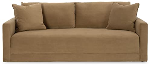 Signature Design by Ashley Lainee Modern Sofa with Throw Pillows, Light Brown