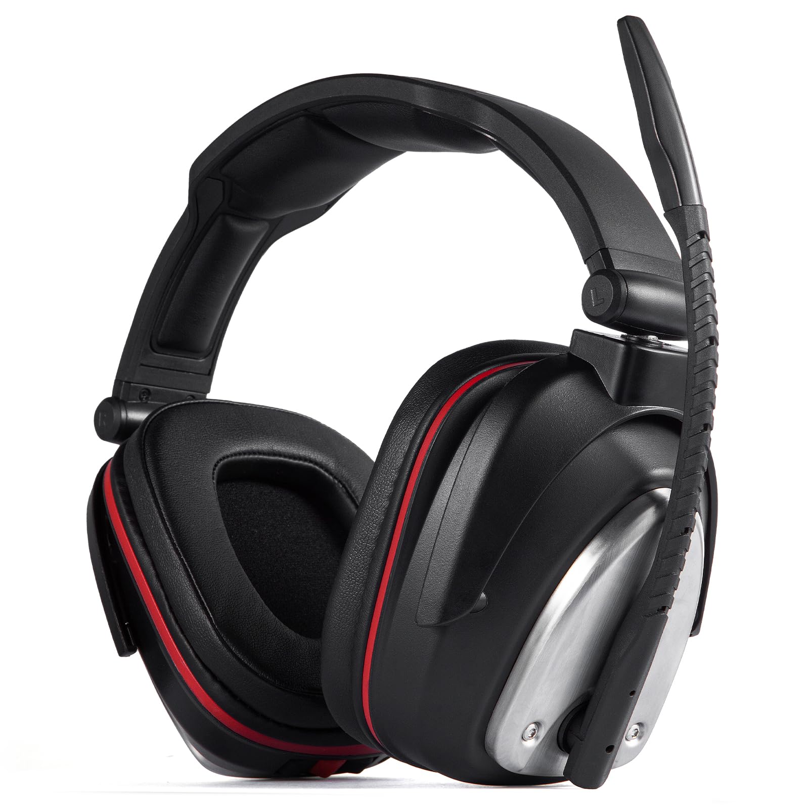 HUHD Wireless Gaming Headset for PC, PS5, PS4, Mac, with Microphone,Wireless Gaming Headphones 7.1 Surround Sound,Detachable Noise Cancelling Microphone(Black)